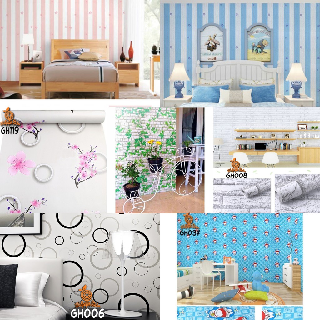 Jual Wallpaper Dinding Kamar Tidur WallStiker Ukuran 45 cm x 8 meter Stiker Dinding Doraemon ...