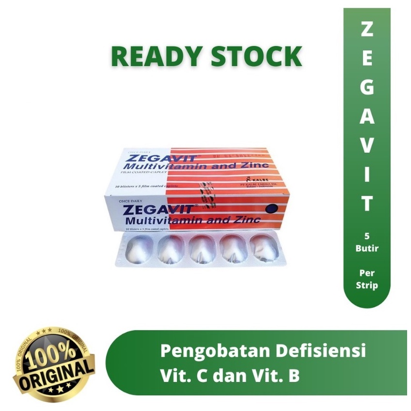 Jual ZEGAVIT MULTIVITAMIN DAN ZINK STRIP 5 TABLET untuk Kesehatan Daya ...