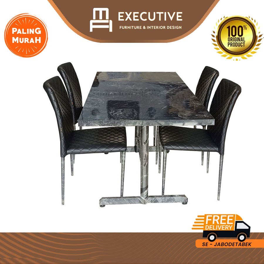 Jual Meja Makan HPL Luxury - Meja makan minimalis - set 4 kursi ...