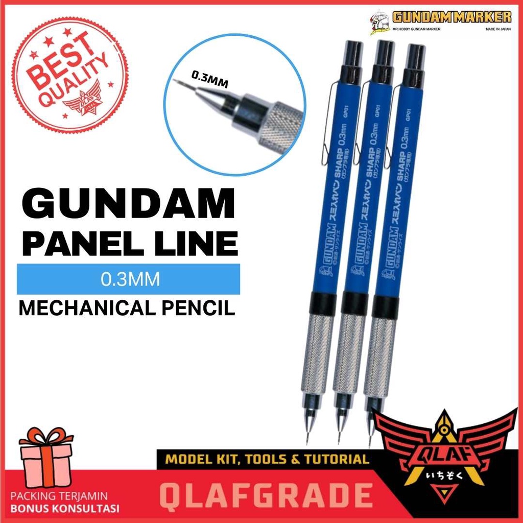 Jual GUNDAM PANEL LINE MECHANICAL PENCIL 0.3MM SHARP pensil garis ...