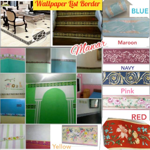 Jual Wallpaper list border / Wallborder / Wall Stiker List dinding ...
