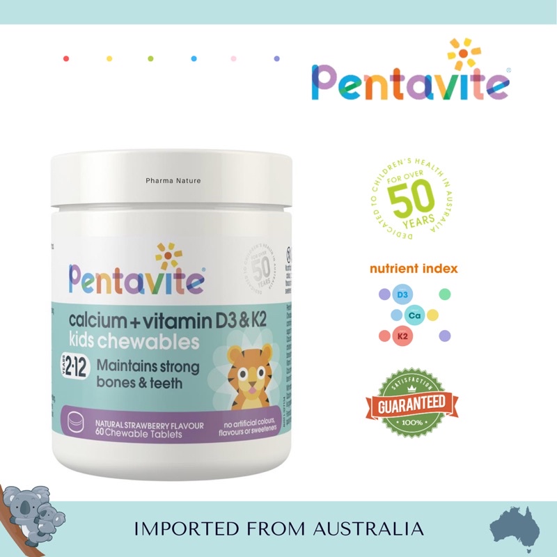 Jual PENTAVITE CALCIUM + VITAMIN D3 & K2 KIDS CHEWABLES, VITAMIN ANAK ...