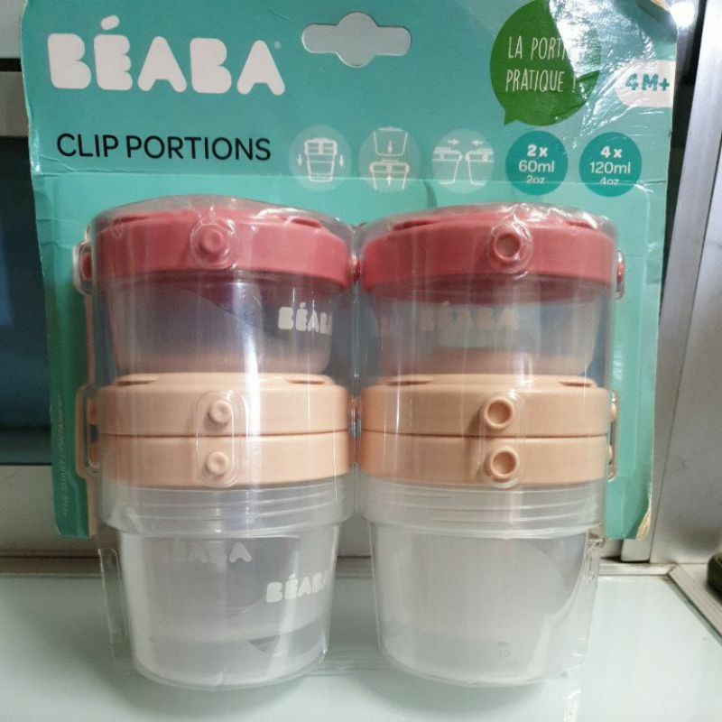 Jual Beaba Set 6 Portions Clip 60/120 ml/ toples snack MPASI Bayi ...