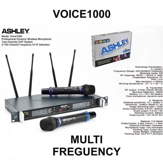 Jual Mic Wireless Ashley VOICE 1000 Original | Shopee Indonesia