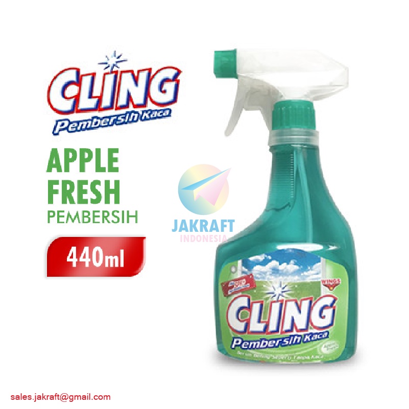 Jual (1 Botol) Cairan Pembersih Kaca CLING Botol Spray 440 ml Pouch Isi ...