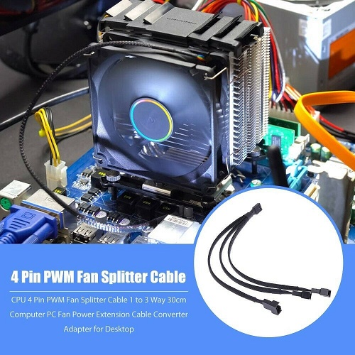 Jual Kabel Fan Hub PWM 4 Pin 3x Sleeve Splitter 1 To 3 Way 4P Connector ...