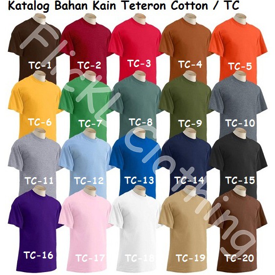 Jual Bahan Kain Kaos Baju Teteron Cotton TC Polos Sablon Bordir Rib ...