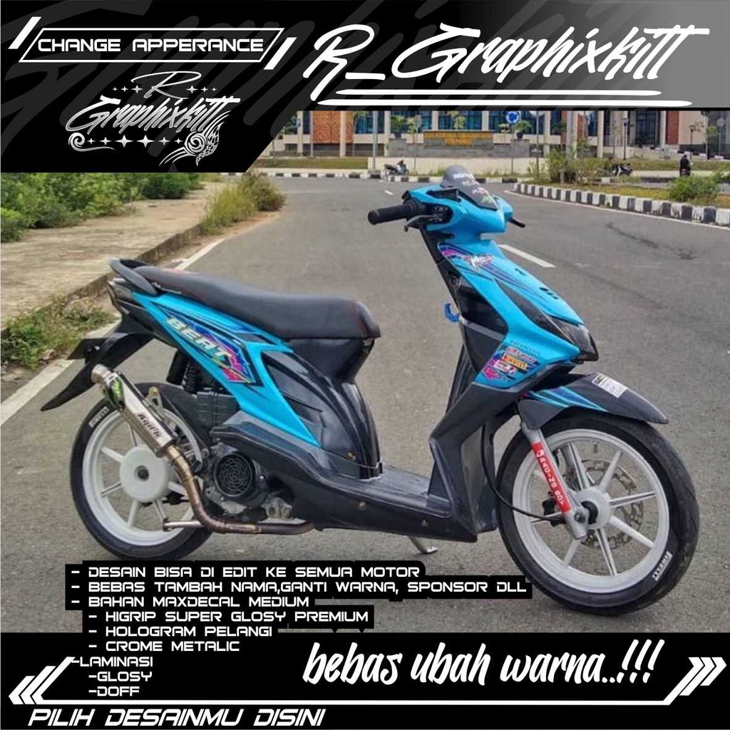 Jual 0323 decal beat karbu motif garis racing | Shopee Indonesia