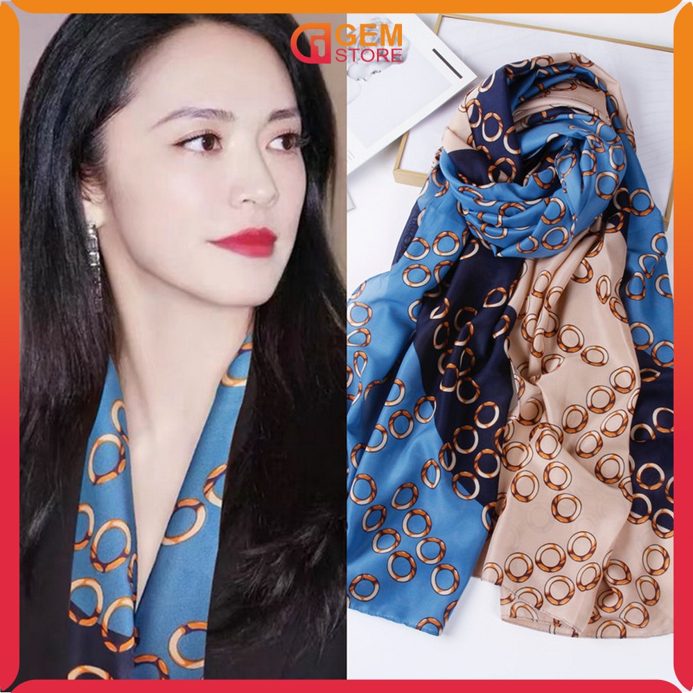 Jual Scarf Syal Wanita Motif 90 x 180 Pashmina Bahan Satin Shawl Style ...