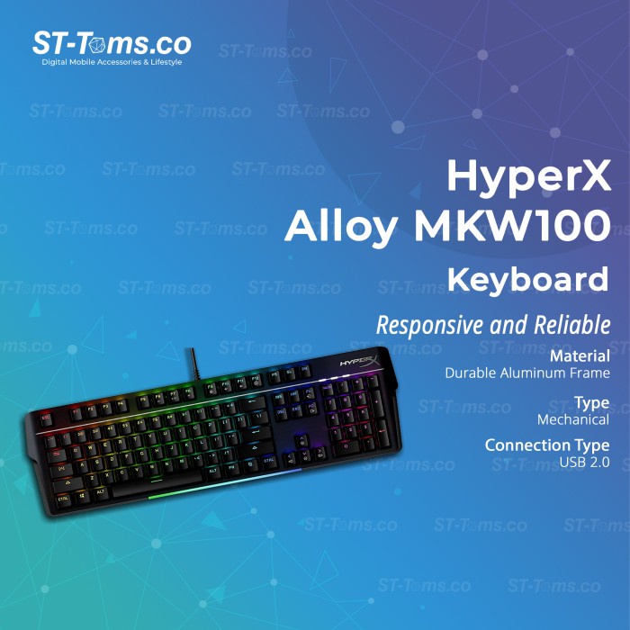 Jual HyperX Alloy MKW100 Mechanical Gaming Keyboard Dynamic RGB Lighting | Shopee Indonesia