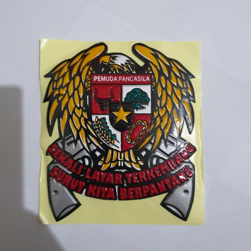 Jual STICKER EMBOS LOGO GARUDA PP(PEMUDA PANCASILA)KUNING/STIKER TIMBUL ...