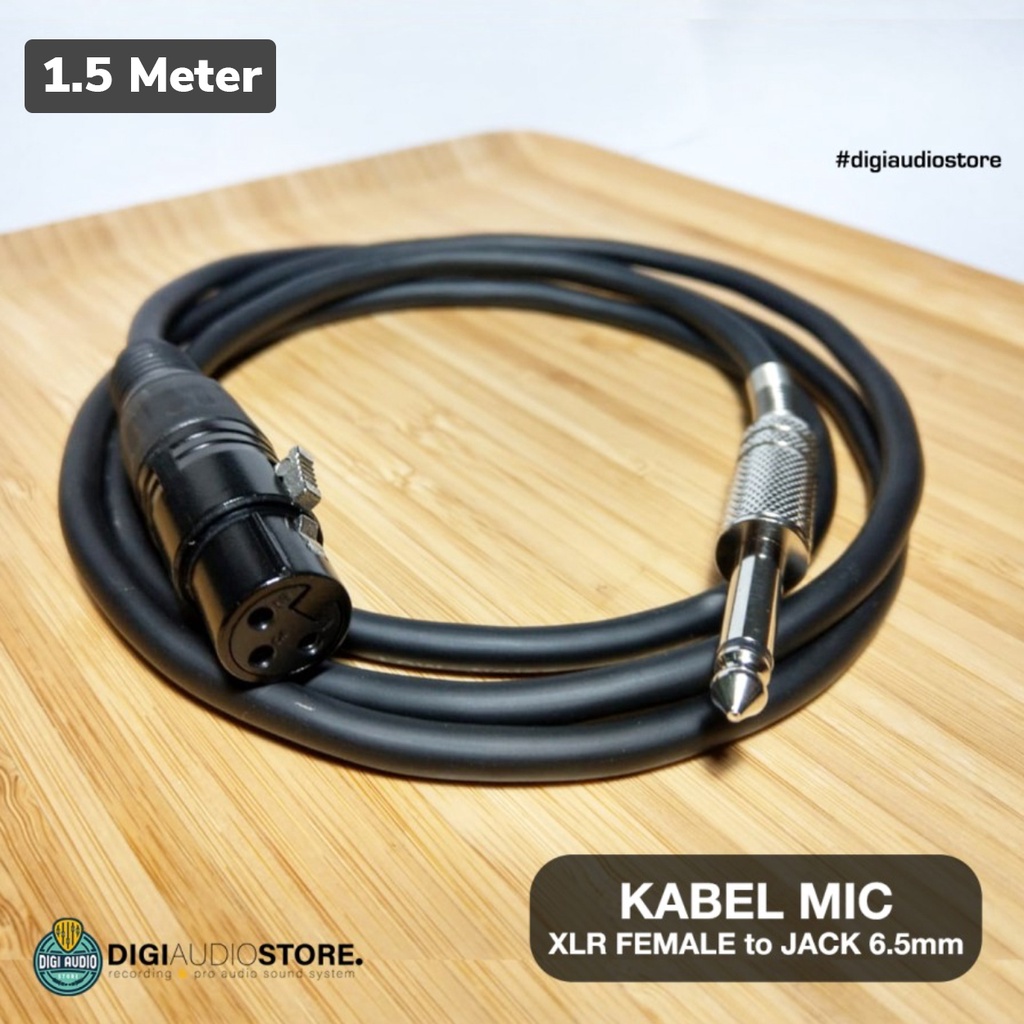 Jual Kabel Mic XLR Female to 6.5mm Jack - Microphone Cable 1.5 Meter ...