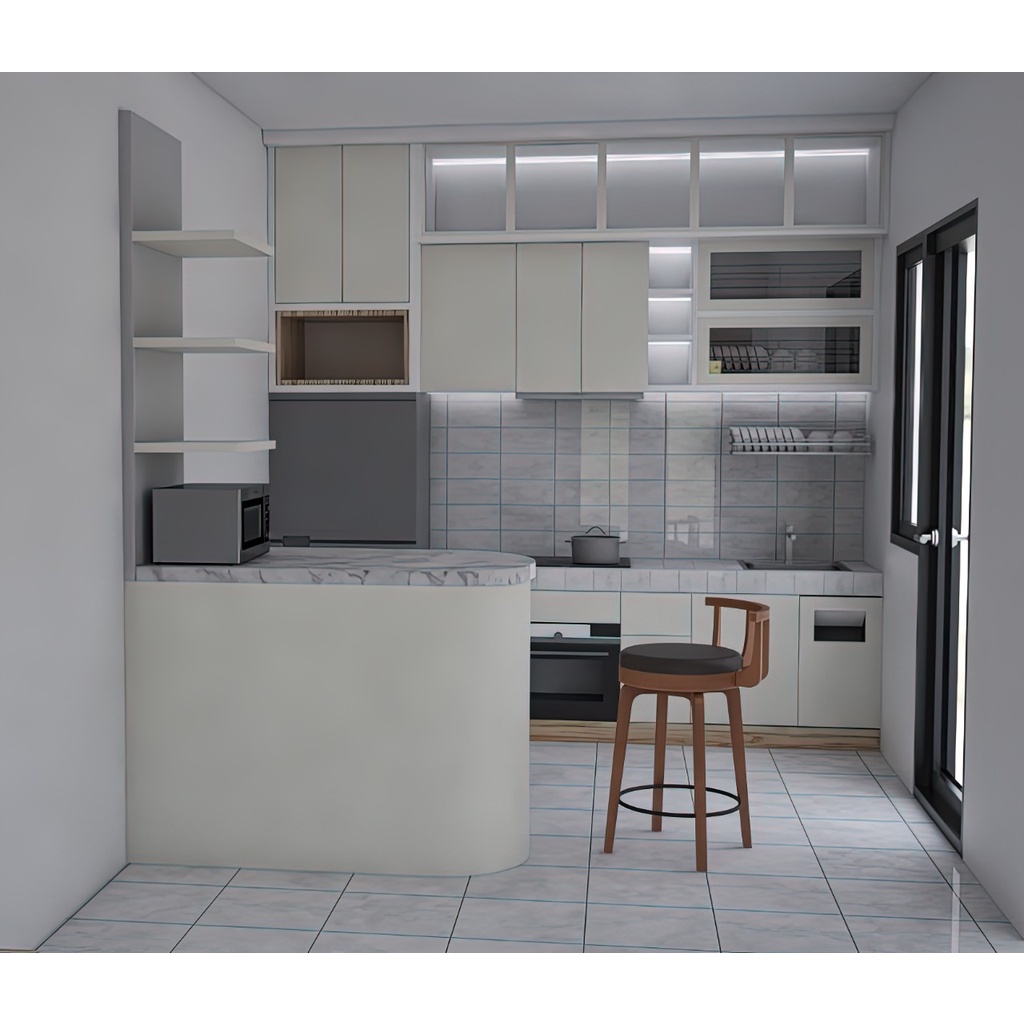 Jual Kitchen set Minibar Meja Island Lemari Kabinet Walk in Closet ...