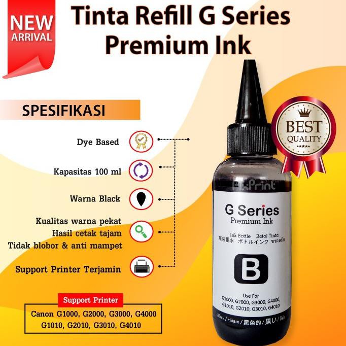 Jual [KODE 6] Tinta G Series Premium Ink Black 100ml Refill Printer ...