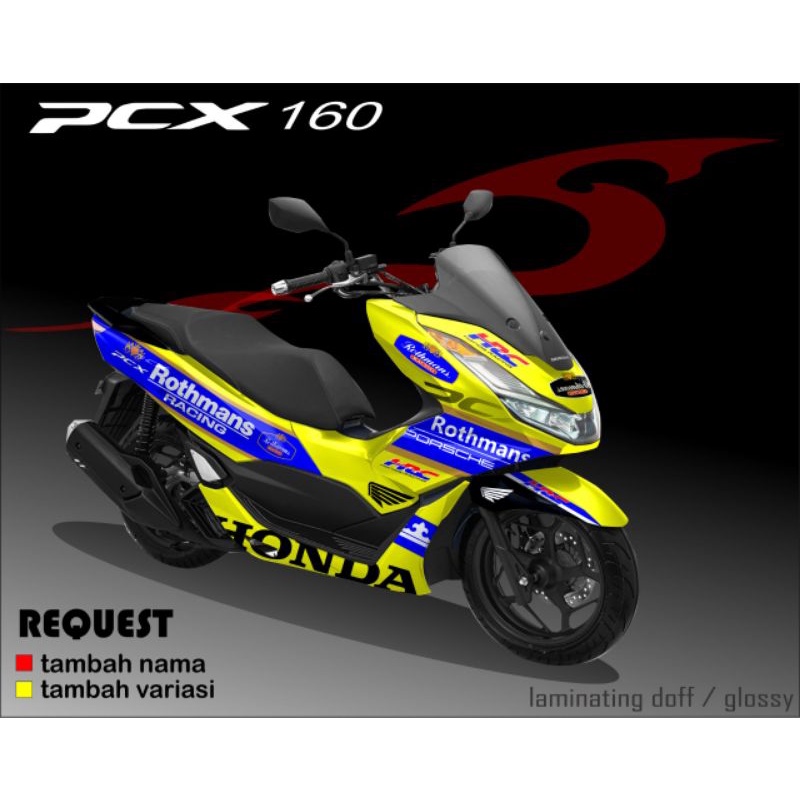 Jual Decal sticker new pcx 160 motip Rothmans Racing sticker pcx ...