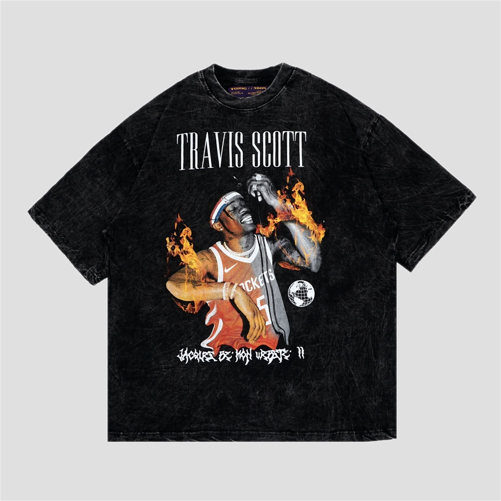 Jual Tshirt Oversize Wash Travis Scott Microphone | Shopee Indonesia