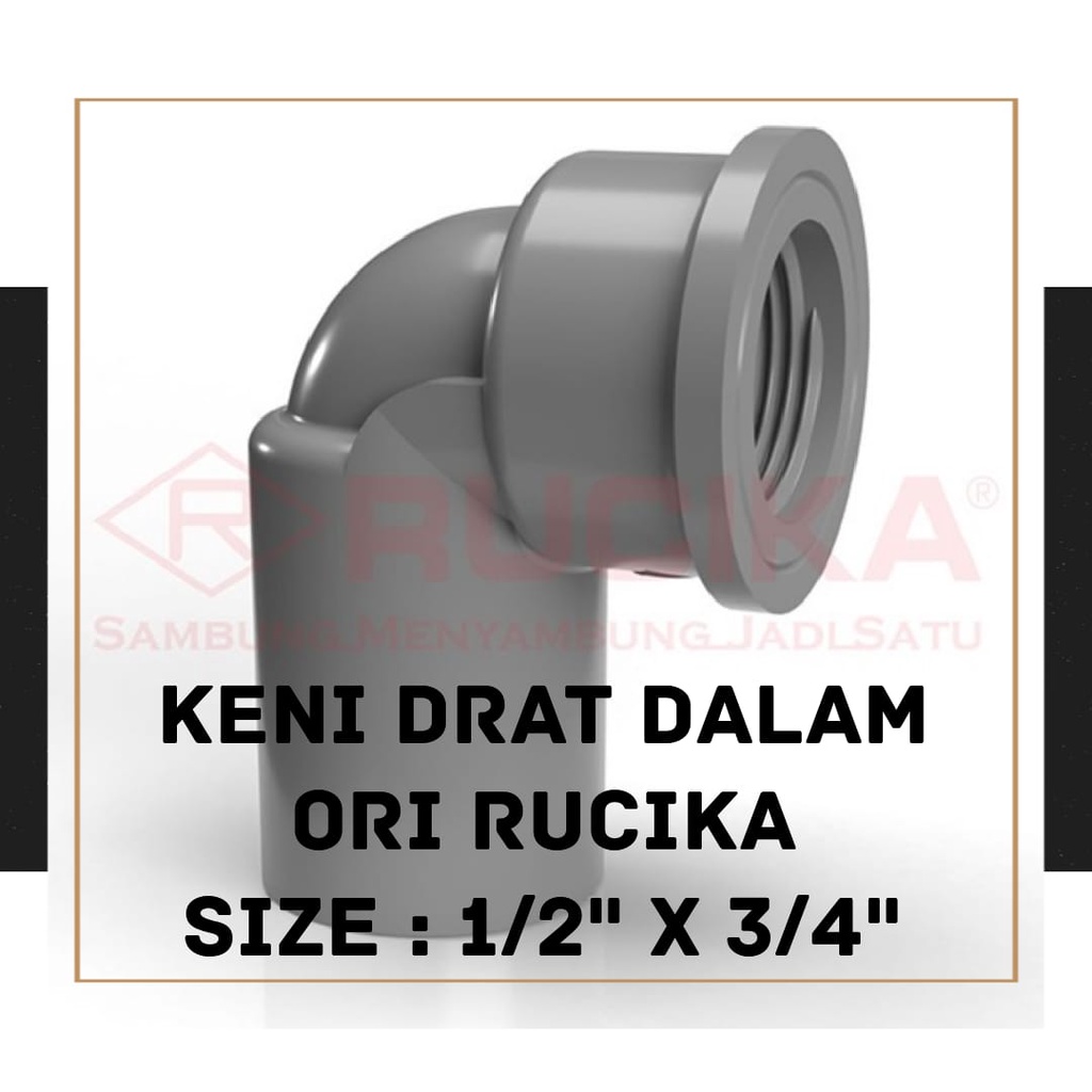 Jual Keni Drat Fitting PVC AW Merk RUCIKA 1/2" x 3/4" ( ORI ) ( Drat 1/ ...