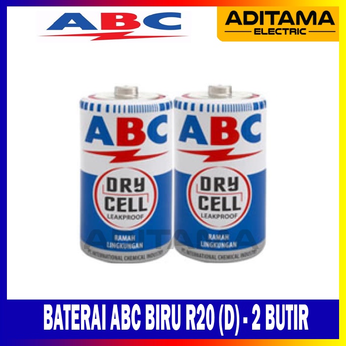 Jual BATERAI ABC BIRU BESAR R20 SIZE D ISI 2 PCS | Shopee Indonesia