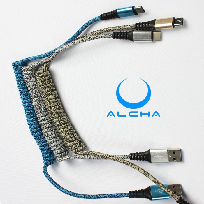 Jual ALCHA RETRO CABLE USB TYPE C COILED MECHANICAL KEYBOARD KABEL COIL ...