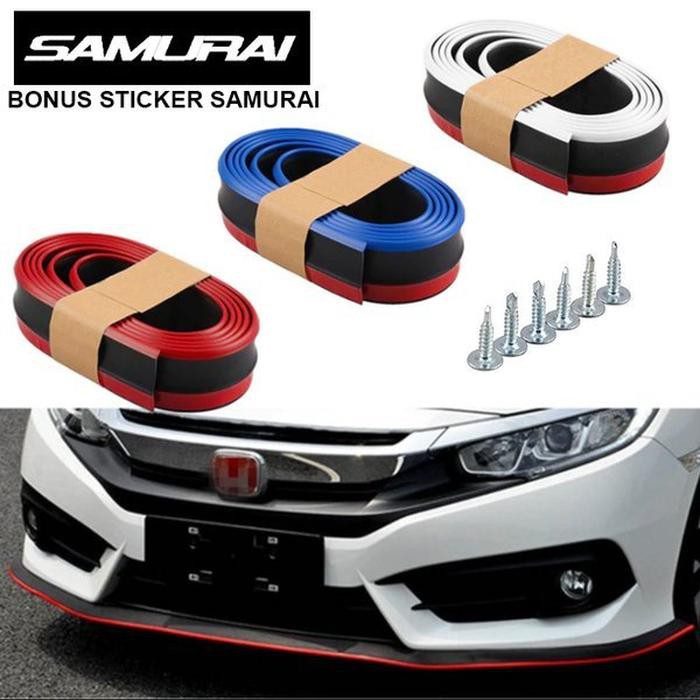 Jual samurai lips bumper ducktail sideskirt list merah putih biru ...