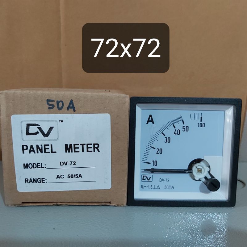 Jual Ampere 50A / Ampere meter Analog 50A /panel meter 72x72 | Shopee ...