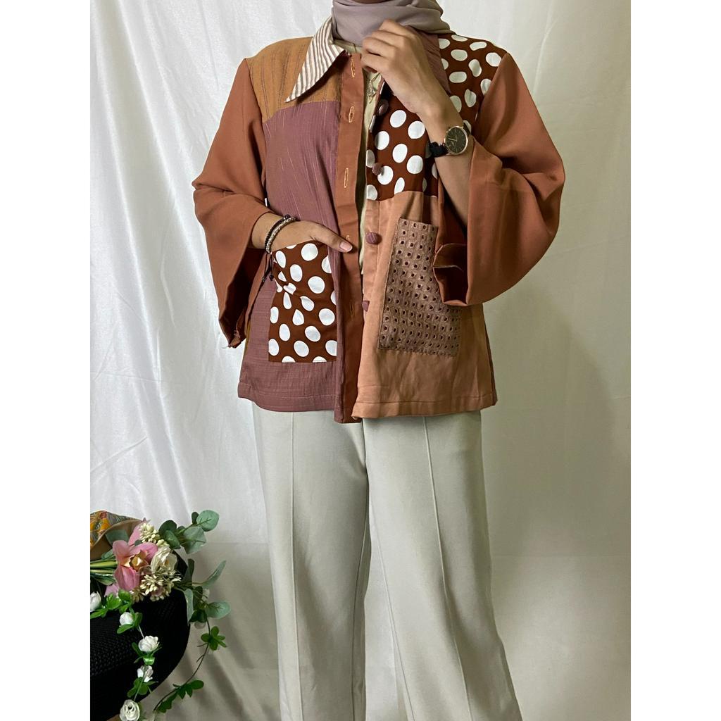 Jual Outer Patchwork Chocolate | Shopee Indonesia