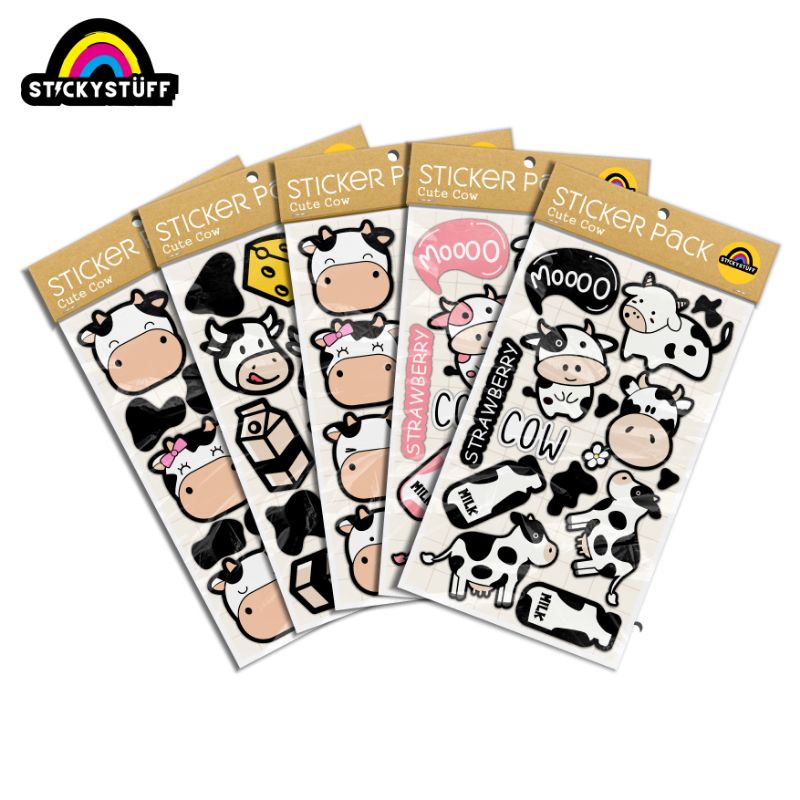 Jual Cute Cow Mini Sticker | Stiker Pack Corak Sapi | Stiker Vinyl ...