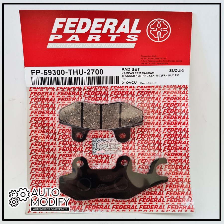 Jual Disc Pad / Kampas Rem Depan Federal Suzuki Thunder 125, Kawasaki ...