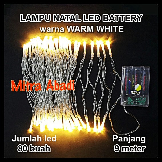 Jual Lampu Natal LED Battery/Batre A2 Panjang 9 meter | Shopee Indonesia