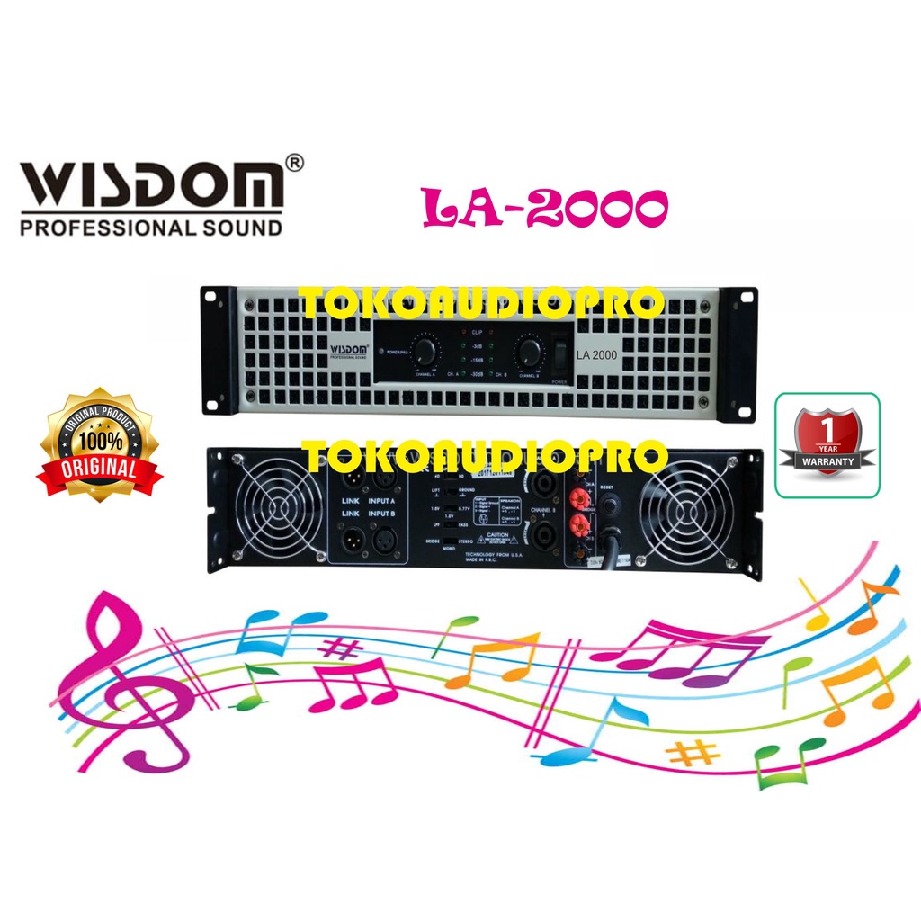 Jual Power Wisdom LA2000 2 -Channel Power Amplifier Original Wisdom La-2000 | Shopee Indonesia
