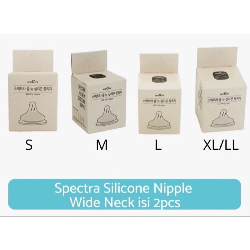 Jual SPECTRA SILICONE NIPPLE WIDE NECK ISI 2 PCS / DOT SPECTRA KEMASAN ...