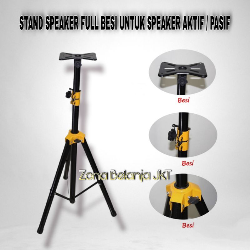 Jual Stand Speaker Aktif Pasif Universal Full Besi   Tripod Speaker 