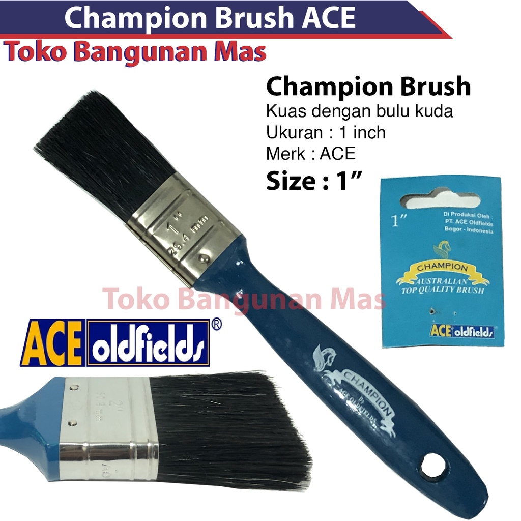 Jual KUAS CAT Ace Oldfields Champion kuas inch BULU HITAM CHAMPION ACE ...