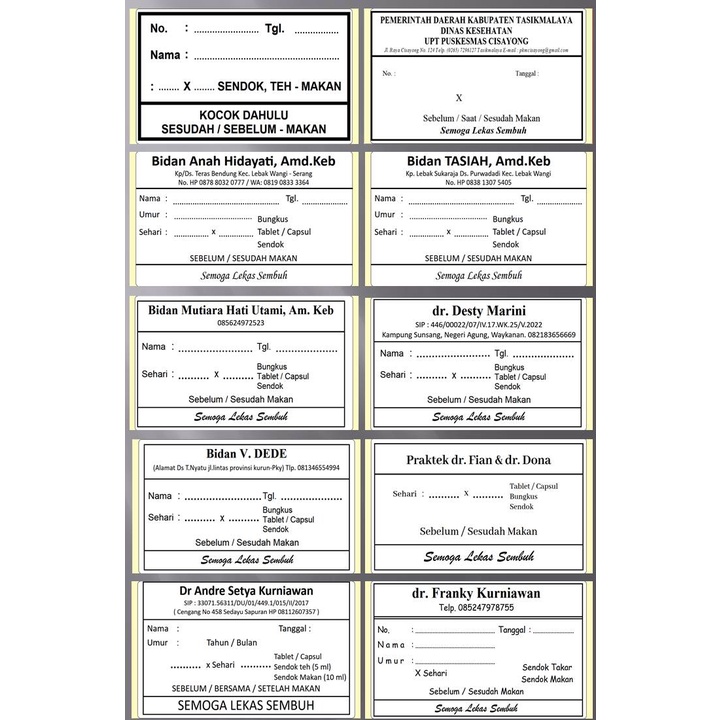 Jual JASA Cetak Label Etiket Obat 70x40 - 70 x 40 Semarang | Shopee ...