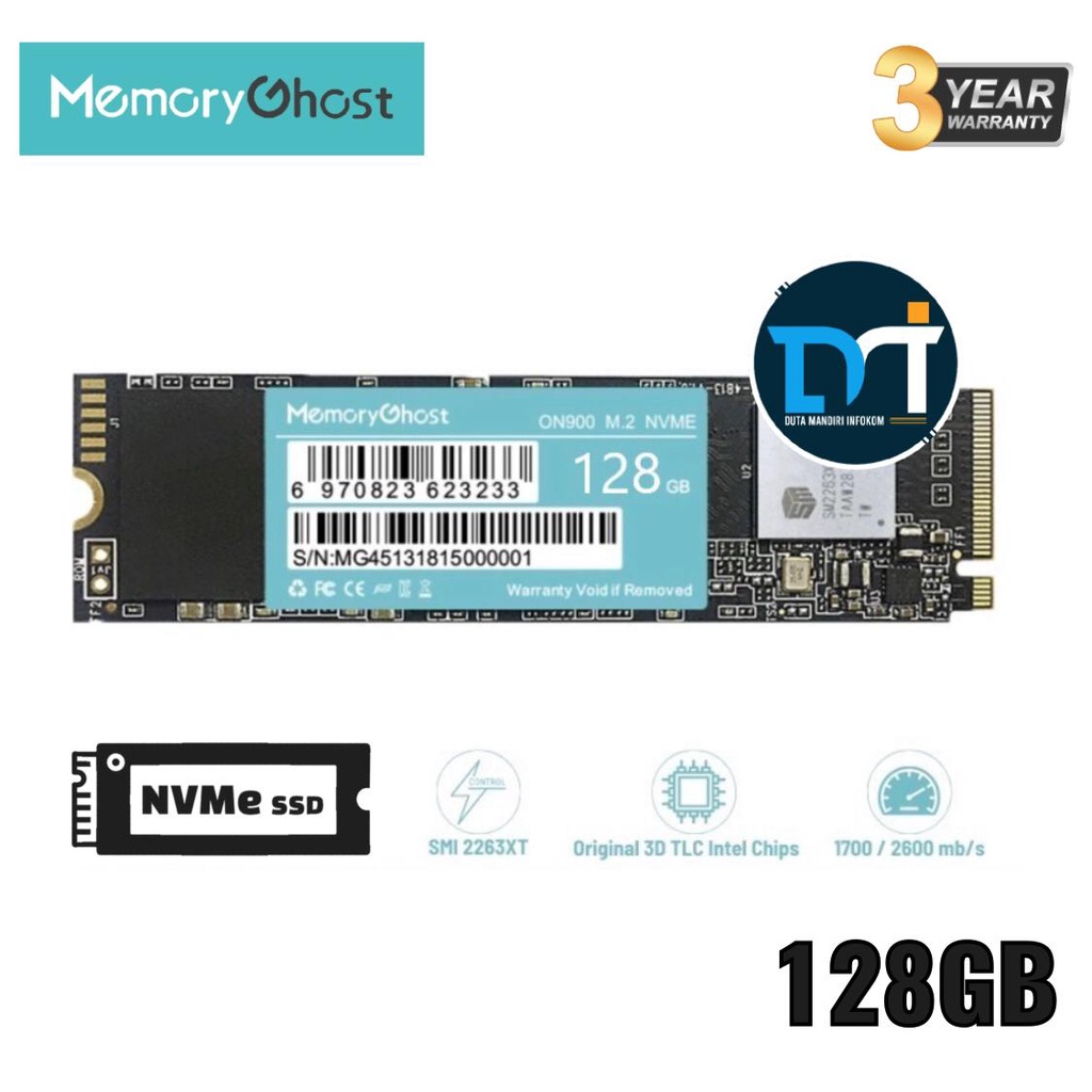 Jual Memory Ghost SSD ON900 128GB M.2 NVMe PCIe Gen3 x4 | Shopee Indonesia