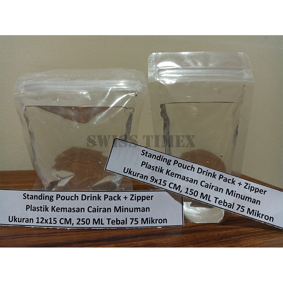 Jual 20 Pcs Standing Pouch Drink Pack + Zipper Plastik Cairan Minuman ...