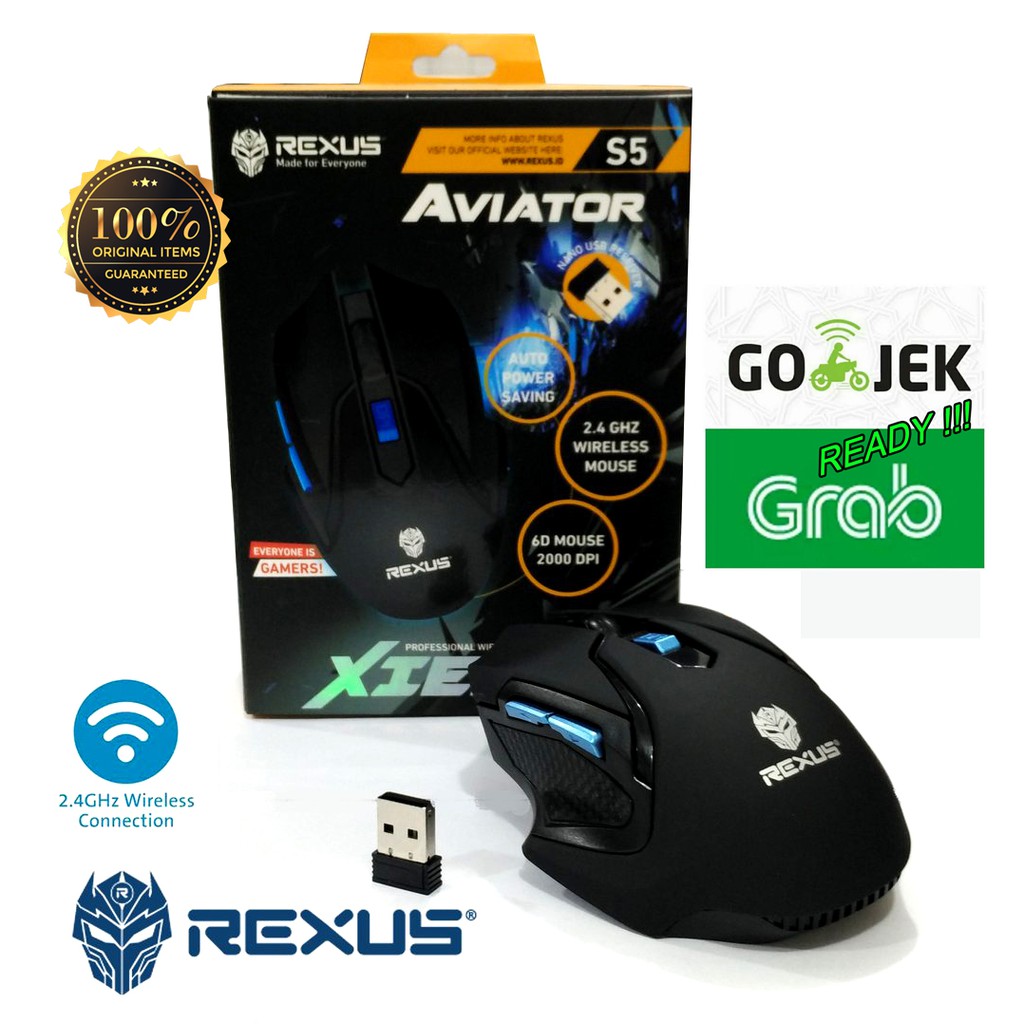 Jual Mouse Wireless Gaming Rexus Xierra S5 Aviator Rx-S5A Original ...