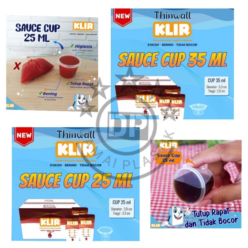 Jual Sauce Cup 25 Ml isi 50pcs Tempat Saos Saus Sambal Plastik ...