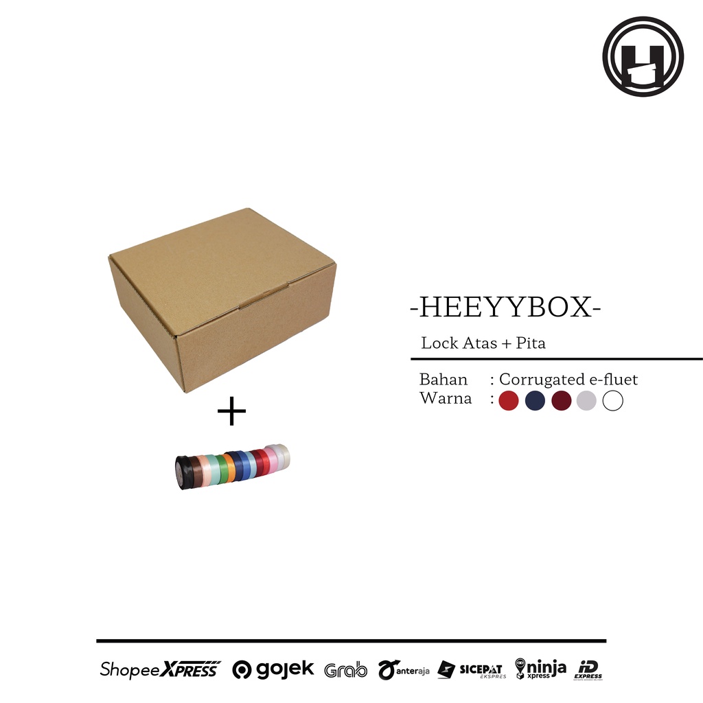 Jual HEEYYBOX | MEDIUM SIZE - Corrugated Model Lock Atas + Pita / Kotak ...
