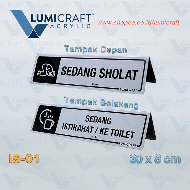 Jual Sign Tenda Acrylic "Sedang Sholat - Sedang Istirahat / Ke Toilet ...