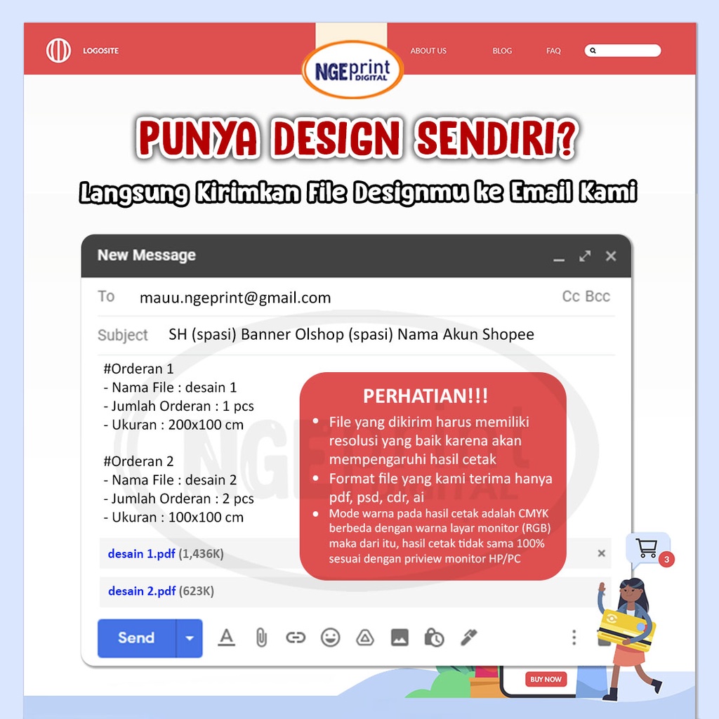 Jual Banner Online shop Olshop Custom Free Design TEBAL 340 gr/ Spanduk ...