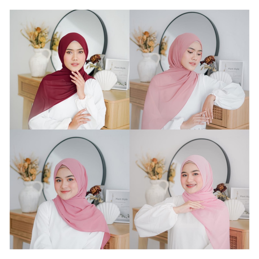 Jual PASHMINA CERUTY BABY DOLL POLOS 180 X 75 cm PINK PURPLE RED | Shopee Indonesia