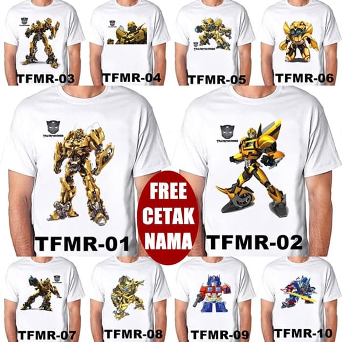 Jual Kaos / Baju DEWASA TRANSFORMERS 30 MOTIF (FREE TULISAN/NAMA ...