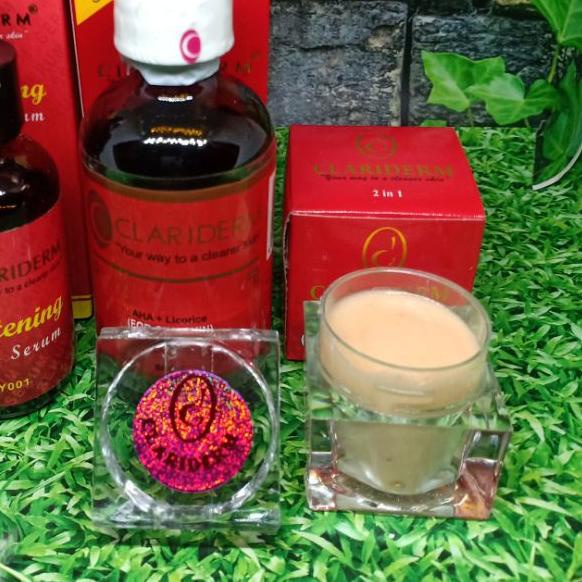 Jual ♜ PAKET CREAM CLARIDERM ORIGINAL (SERUM. CREAM. TONER) ♢ | Shopee ...