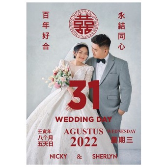 Jual (Bisa Custom) Kalender Sangjit dan Wedding Day | Shopee Indonesia