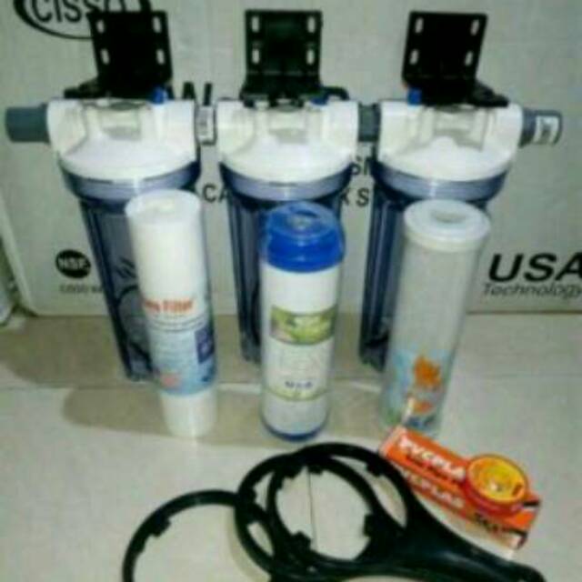 Jual Paket Filter Air Saringan Rumahan 3 Tabung Lengkap | Shopee Indonesia