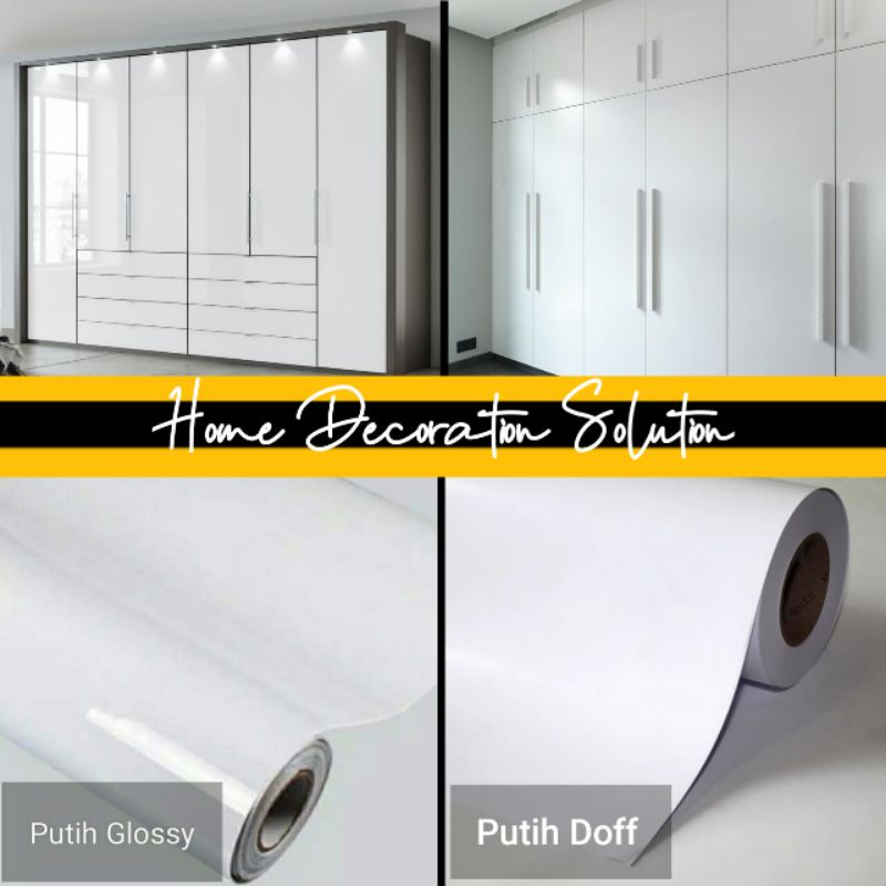 Jual Stiker Vinyl Putih PVC Premium Interior Film Wall Sticker Lemari ...