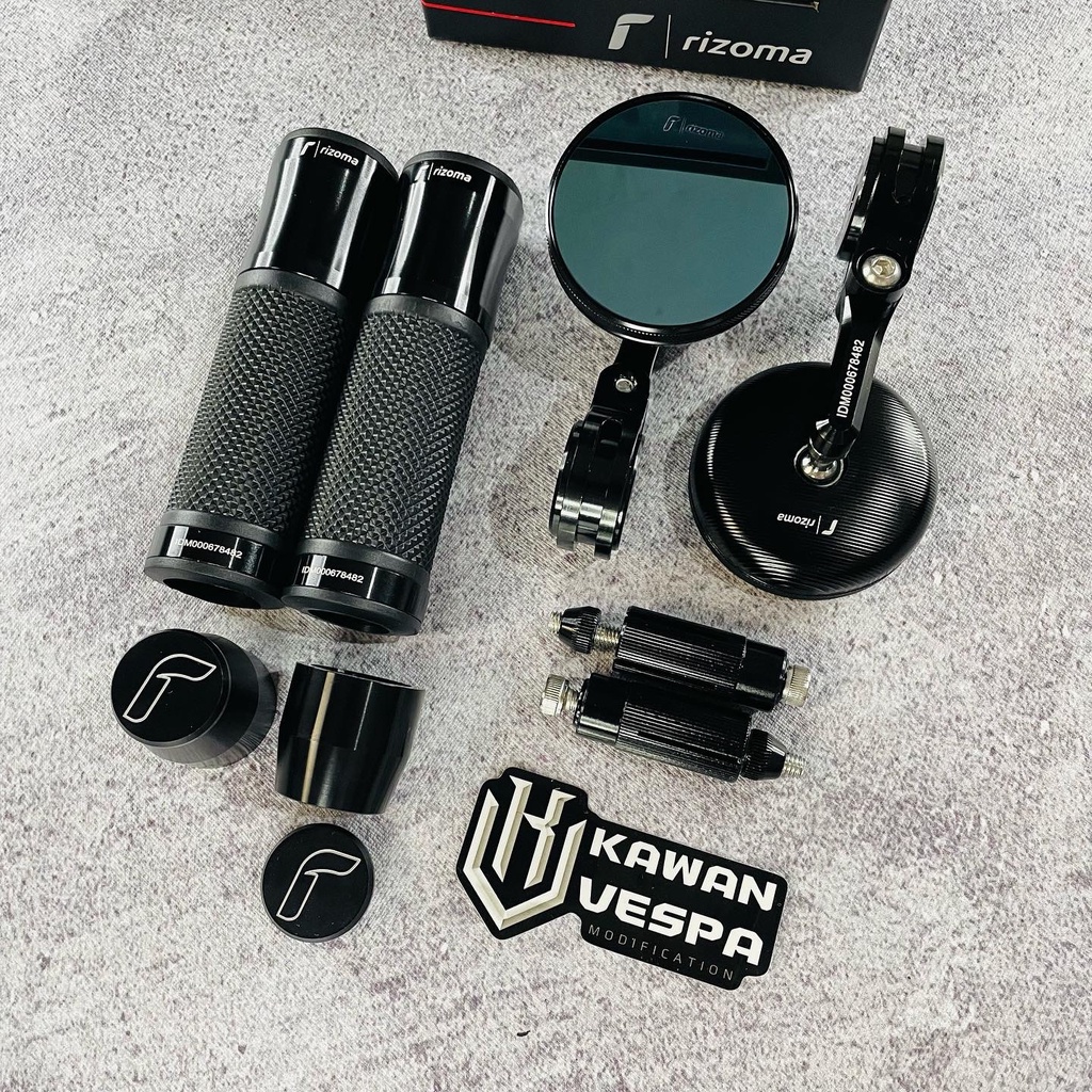 Jual Spion Rizoma Model Puig CNC + Handgrip rizoma Black Universal ...