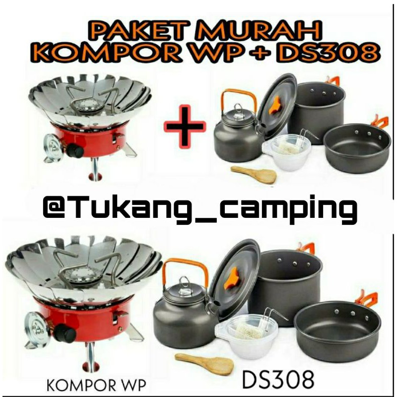 Jual PAKET HEMAT COOKING SET DS 308 + KOMPOR PORTABEL WP / Paket alat ...