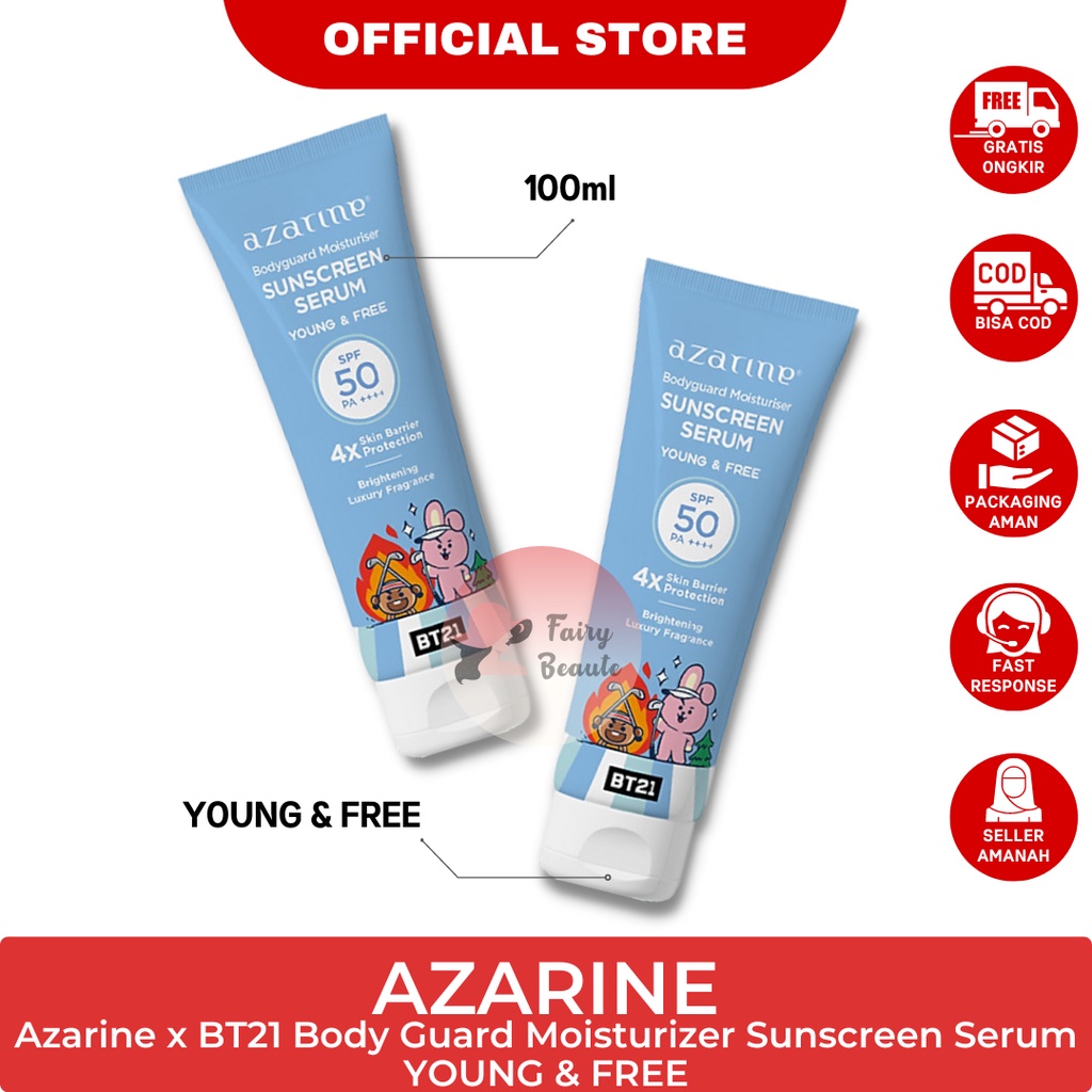 Jual Azarine x BT21 Bodyguard Moisturizer Sunscreen Serum SPF50 PA ...